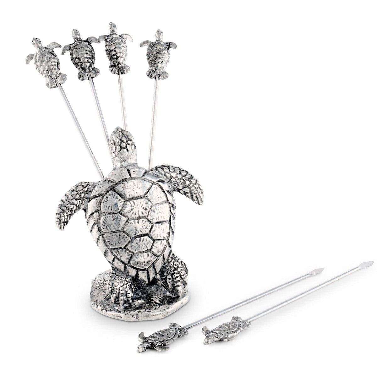 Pewter Sea Turtle Cheese Pick Set - Summerfields Fine Furnishings
